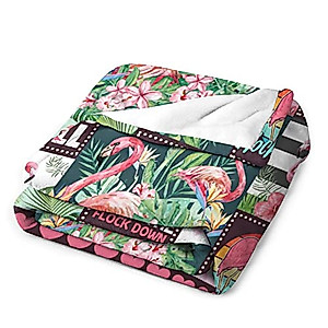 Custom Name Flamingo Blanket Gifts, 80"x60" Pink Flamingo Throw Blankets for Girls Women, Personalized Soft Plush Fuzzy Blanket, Gifts for Flamingo Lovers, All Season Throw Blanket for Sofa Bed Couch