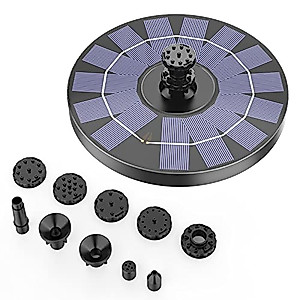 AMZtime Solar Fountain Pump 3.5W Solar Water Fountain Pump with 6 Nozzles, Solar Powered Pump for Bird Bath, Fish Tank, Pond, Garden, Outdoor and Aquarium