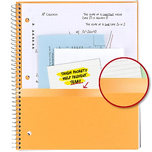 Five Star Spiral Notebooks, 6 Pack, 1-Subject, Graph Ruled Paper, 11" x 8-1/2", 100 Sheets, Assorted Colors Will Vary (73549), 6 Count (pack of 1)