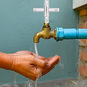 JUGREAT 4 Way Sillcock Water Key,Steel Multi-Function Utility Key For Faucet, Spigots,Valves (1Pack)