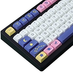 JOMKIZ Keycaps,132 Keys PBT Keycaps Set Constellation XDA Profile Dye Sublimation Customized US Layout Keycaps for with Cherry MX Switches Mechanical Keyboards