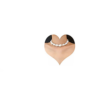 Cathercing Boho Baroque Irregular Pearl Pendant Choker Necklace for Women Vintage Charm Adjustable Chain Jewelry Simple Chic Cute Accessories Collocation on Beach