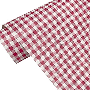 Yifely Red Holiday Gingham Drawer Paper Self-Adhesive Shelf Liner Makeup Cabinet Decor 17.7 Inch by 9.8 Feet