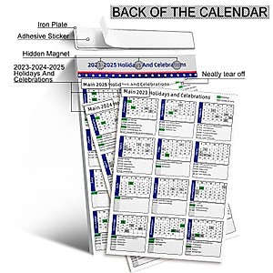 V-ZIYAZA 2024 Calendar Magnetic Fridge Calendar 2023-2024 Monthly Planner 2 years & 24 months Long service life make your family office classroom or dormitory lively 8.25X11.5 inch