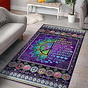 Area Rug-I Am The Storm, Hippie Living Room Rug THH1213, 5' x 8' Fluffy Carpets for Bedroom Shaggy Floor Modern Rug Home Decor Mats