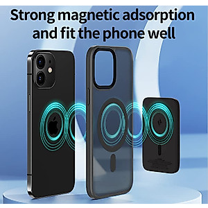 Tigowos Magnetic Case for iPhone11 Case [10FT-Grade Drop Tested & Compatible with MagSafe] Translucent Anti-Fingerprint Anti Shockproof Protective Shell 6.1 Inch, Black