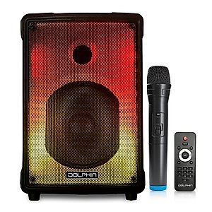 Dolphin KP-80 Loud Small Portable Bluetooth Speaker | Great for Kids & Adults, Karaokes, Parties, Outdoor/Indoor with Full Fire LED Light Show