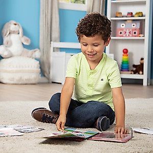 Melissa & Doug Make-a-Face Reusable Sticker Pad Animals 3-Pack (Safari, Farm, Pets) - Toddler Travel Toy Resuable Sticker Pads For Kids Ages 3+