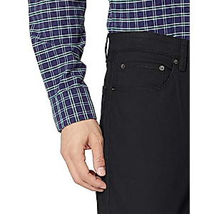 Amazon Essentials Men's Relaxed-Fit 5-Pocket Stretch Twill Pant, Black, 35W x 32L