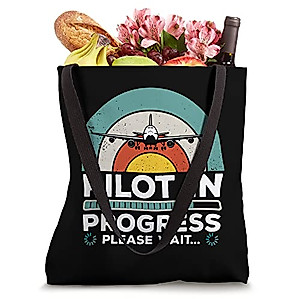 Funny Vintage Pilot In Progress Funny Copilot Future Pilots Tote Bag