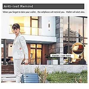 Clever Anti-Lost Wallet with Alarm, Bluetooth, Position Record (via Phone GPS) Tracker Item Finder, Cowhide Leather Locator Vintage Retro Style Trackable Intelligent Minimalist Purse (Brown, Vertical)