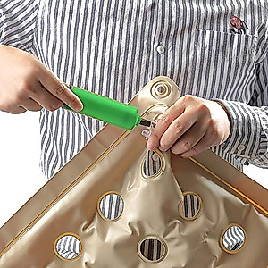 Inflatable Seat Cushion Portable Chair Cushion for Office Wheelchair Travel Cars Airplanes Coccyx Tailbone Sciatica Ideal for Daily Use Prolonged Sitting Relief, 1Pack Khaki