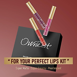 Ownest 24 Colors Matte Velvety Liquid Lipstick Set,Waterproof Long Lasting Non-Stick Cup Liquid Lipgloss Beauty Cosmetics Makeup Kit