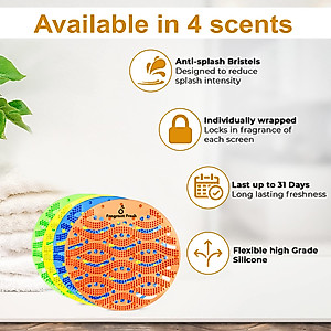 Fragrant Fresh Urinal Screen Deodorizer, Fresh Scented Urinal Screen With Easy Fit & Multiple use (Orange, 15 Pack)