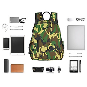 RIMENCH Lightweight Backpack For Basic Casual Daypack For Travel With Bottle Side Pockets (Army Camo Camouflage)