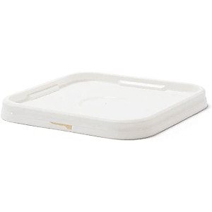 3.5 Gallon White Square Pail and Lid Combo (1 Pack).