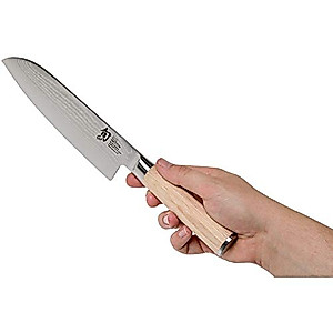 Shun Classic Blonde 7” Santoku Knife, Blonde PakkaWood Handle, Full Tang VG-MAX Blade