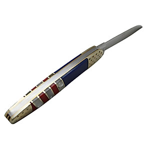 Old Ram Collection Every Day Carry 3 Blade Smooth Non-Slippery Handle Trapper Folding Pocket Knife (USA FLAG)