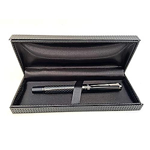 Carbon Fiber Roller Pen Matte Black - Black Ink, Smooth Writing, Executive for Business and Professionals, Cool Pen and Classy Gift for Men or Women. Gift Box Included: Shoptotum Shadow Moon
