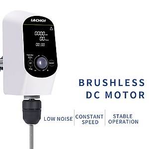 LACHOI Electric Overhead Stirrer Mixer 100-2000RPM Timing Max.40L(H₂O) LCD Display Digital Overhead Stirrer Mixer 20000mPas Powerful Lab Stirrers Mixer with Stirring Rod&Stand
