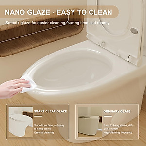 Simple Project 16inch Two-piece Elongated Toilet Single Flush 1.28gpf Toilet With Comfortable Soft Close Seat, Toilets For Bathrooms Comfort Height Elongated - White