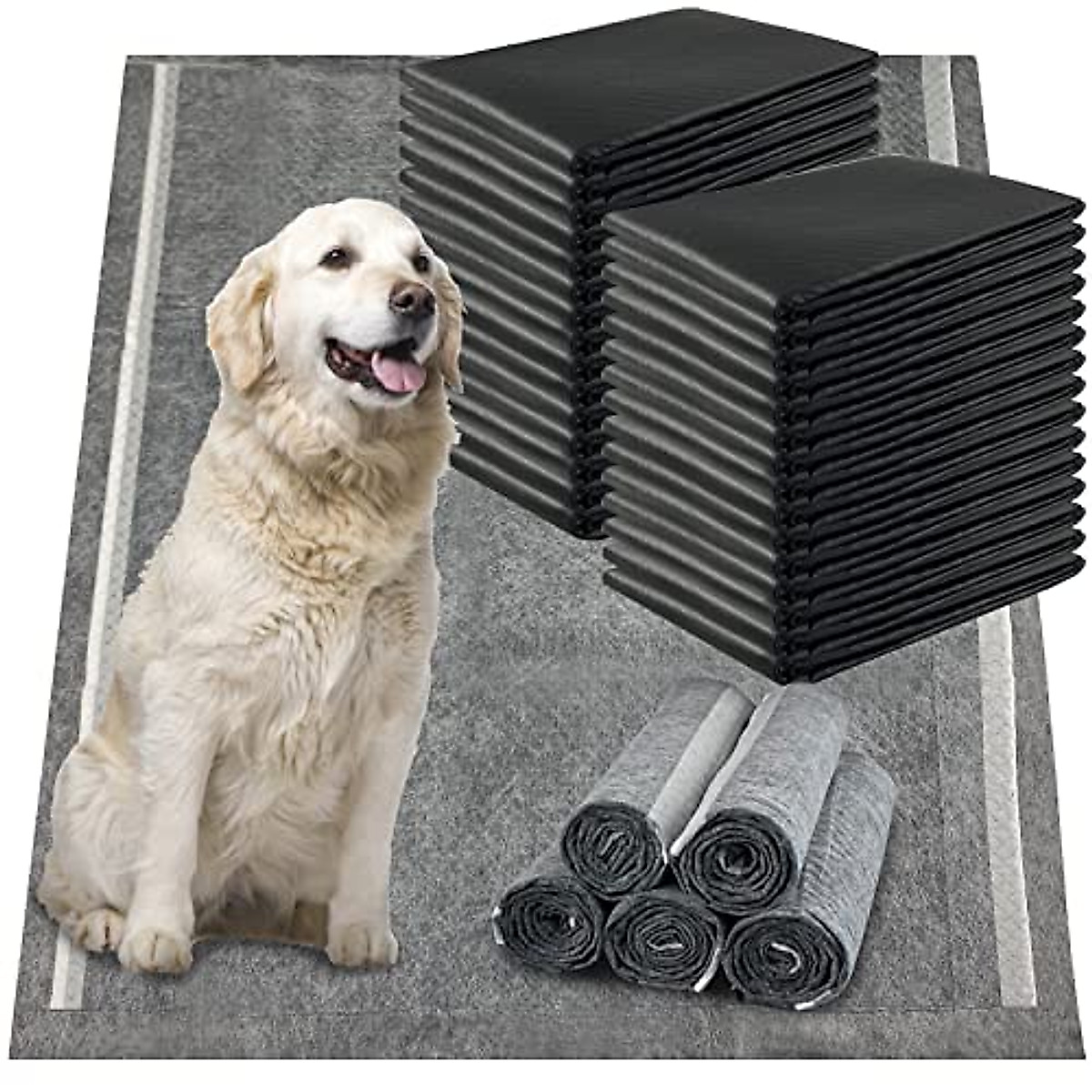 Dogcator Charcoal Puppy Pads Extra Large 28“x34”, 30 Count Activated Carbon Dog Pee Pads, X-Large Potty Pads for Dogs, Disposable Puppy Pads Pet Training Pads