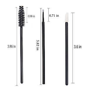 300 PCS Eyelash Extension Supplies Kit,Disposable Lash Spoolies Brushes Micro Swab Brushes Mascara Wand Lip Brushes for Eyelash Extension Tattoo Lipstick Applicator(Crystal White)