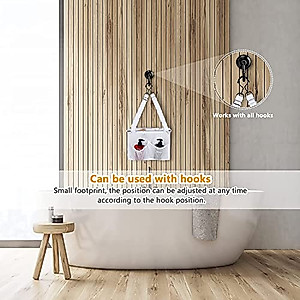 GGMOVE Hanging Mesh Shower Caddy College with Hooks, Bath Baskets Organizer Storage with 4 Pockets for College Dorm Rooms, Gym, Swimming and Travel (White)