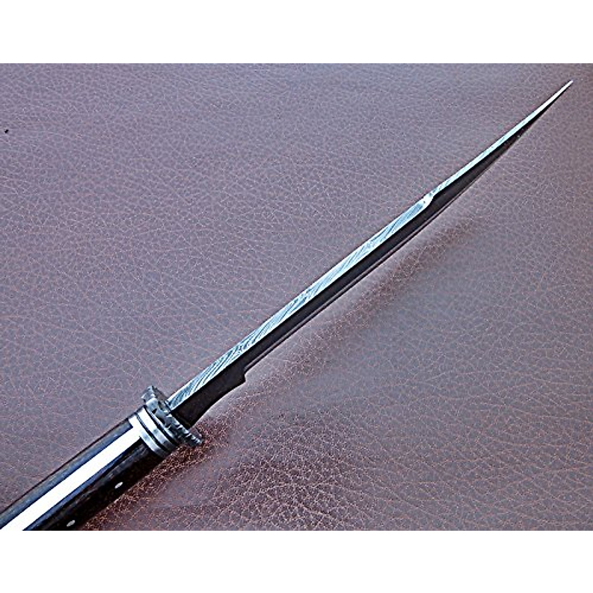 Poshland RG-57 Handmade Demascus Steel 15 Inches Bowie Knife - Beutifull Jute Micarta Handle with Demascus Guard & Bolster