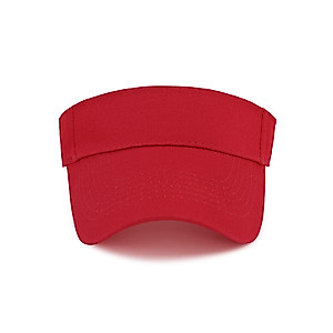 Century Star Visors for Women Mens Sun Visor Hats Sports Outdoor Hat Tennis Running Summer Adjustable Cap Sun Protection Red One Size