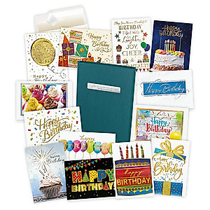 The Gallery Collection - Birthday Cards Assortment Box (35 Cards), Foil & Embossing (Birthday 1)