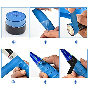 yeabwps 16 Pieces Tennis Badminton Racket Overgrips, Anti-Slip and Super Absorbent Sweat Tennis Racket Grip Tape