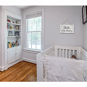 CAKIROTS Shhh Baby Sleeping-Baby Sleeping Sign Front Door Decor Newborn New Baby Gift Do Not Disturb Sign 10 x 6 inch