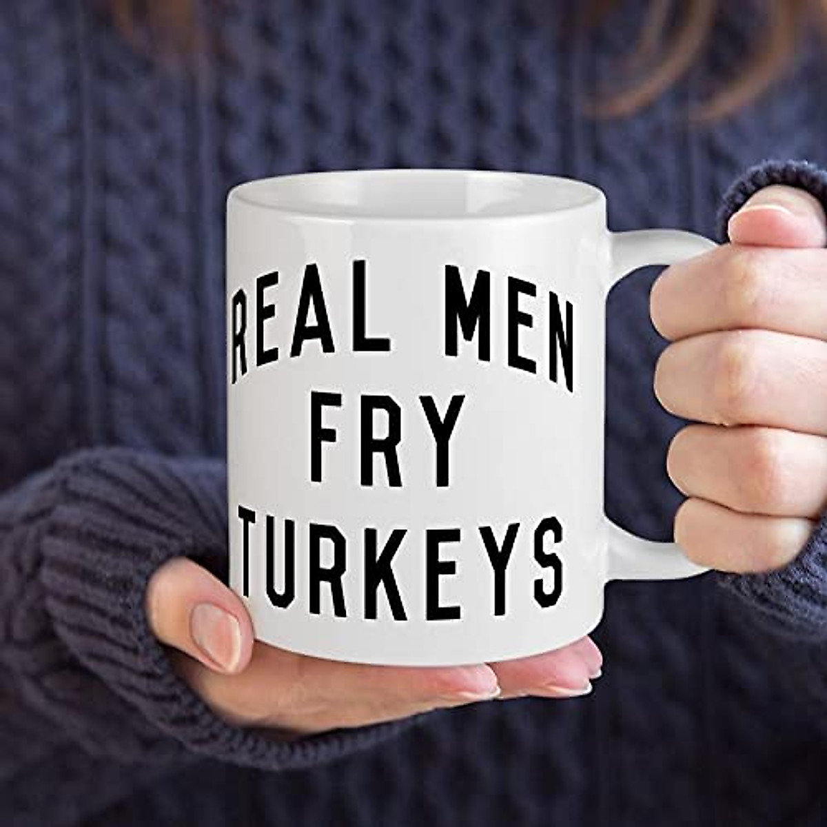 CafePress Real Men Fry Turkeys Ceramic Coffee Mug, Tea Cup 11 oz