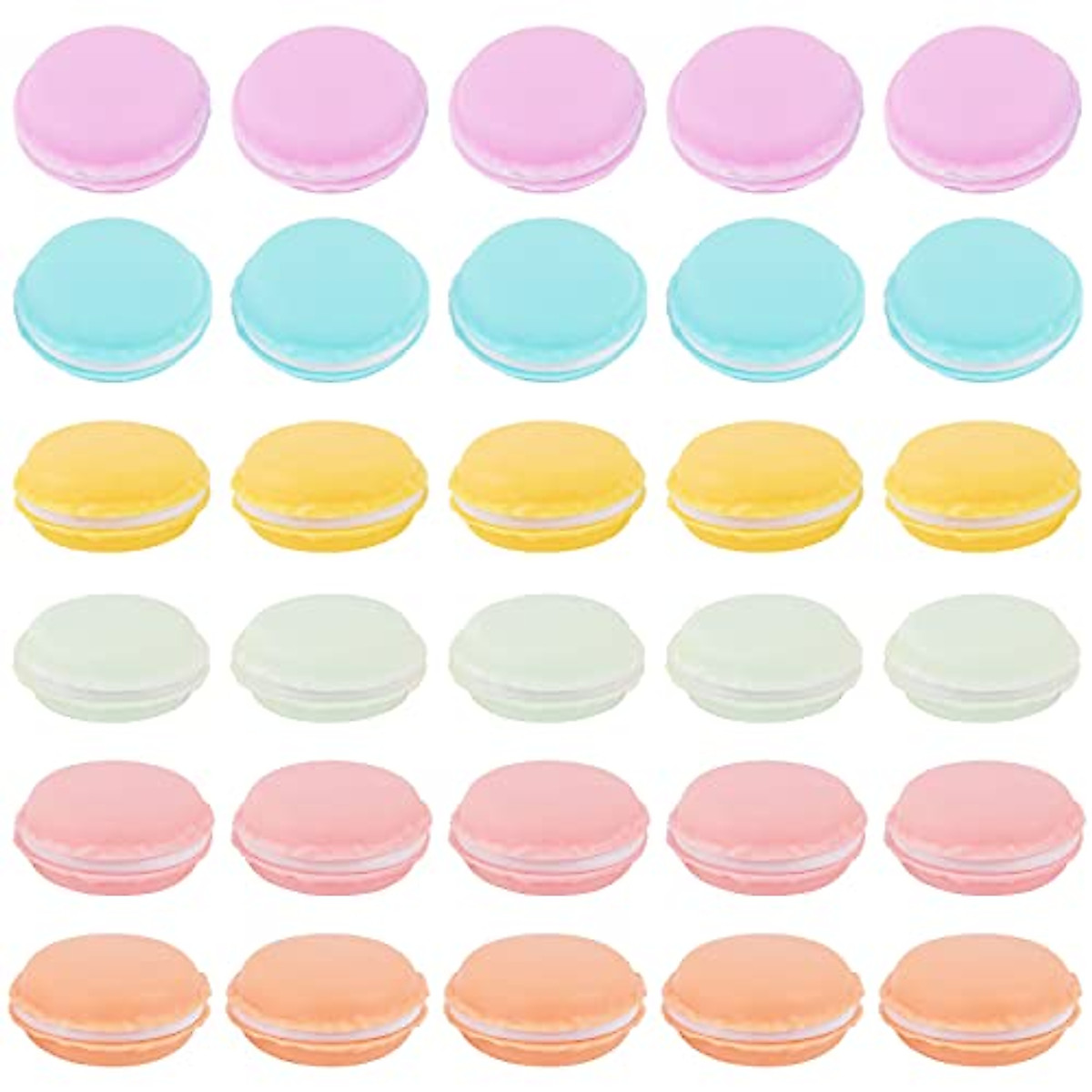 AUEAR, 30 Pack Macaroon Case, Mini Macaroon Box, Macarons Jewelry Storage Box, Macaroon Cute Pill Box Candy Organizer Travel Ring Earring Container
