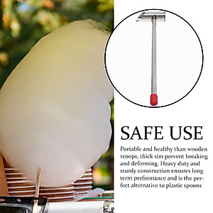 Luxshiny Marshmallow Spoon Sugar Spoon Long Handle Stainless Steel Cotton Candy Scoop for Cotton Candy Floss Machine Marshmallow Machine Spare Parts