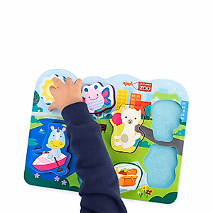Skip Hop Baby's First Puzzle, Zoo Park Pals, Includes 8 puzzle pieces & puzzle board