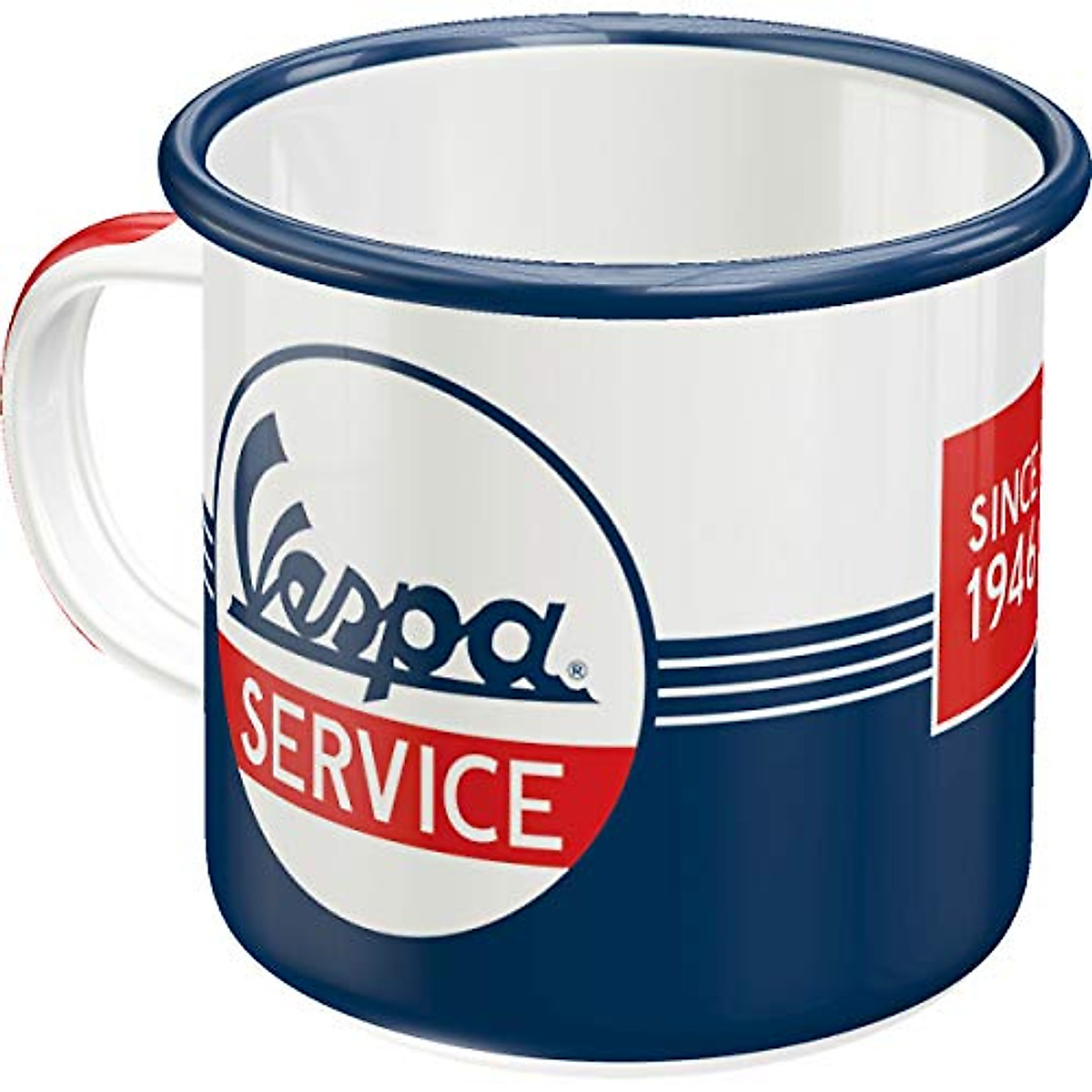 Nostalgic-Art Retro Enamel Cup, 12.2 oz, Vespa – Service – Gift idea for scooter fans, Camping Mug, Vintage design
