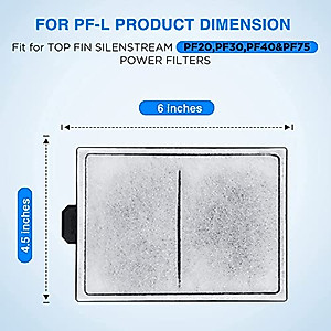 HiTauing 12 Packs PF-L Carbon Cartridge for Top Fin Silenstream PF20, PF30, PF40 and PF75 Power Filters