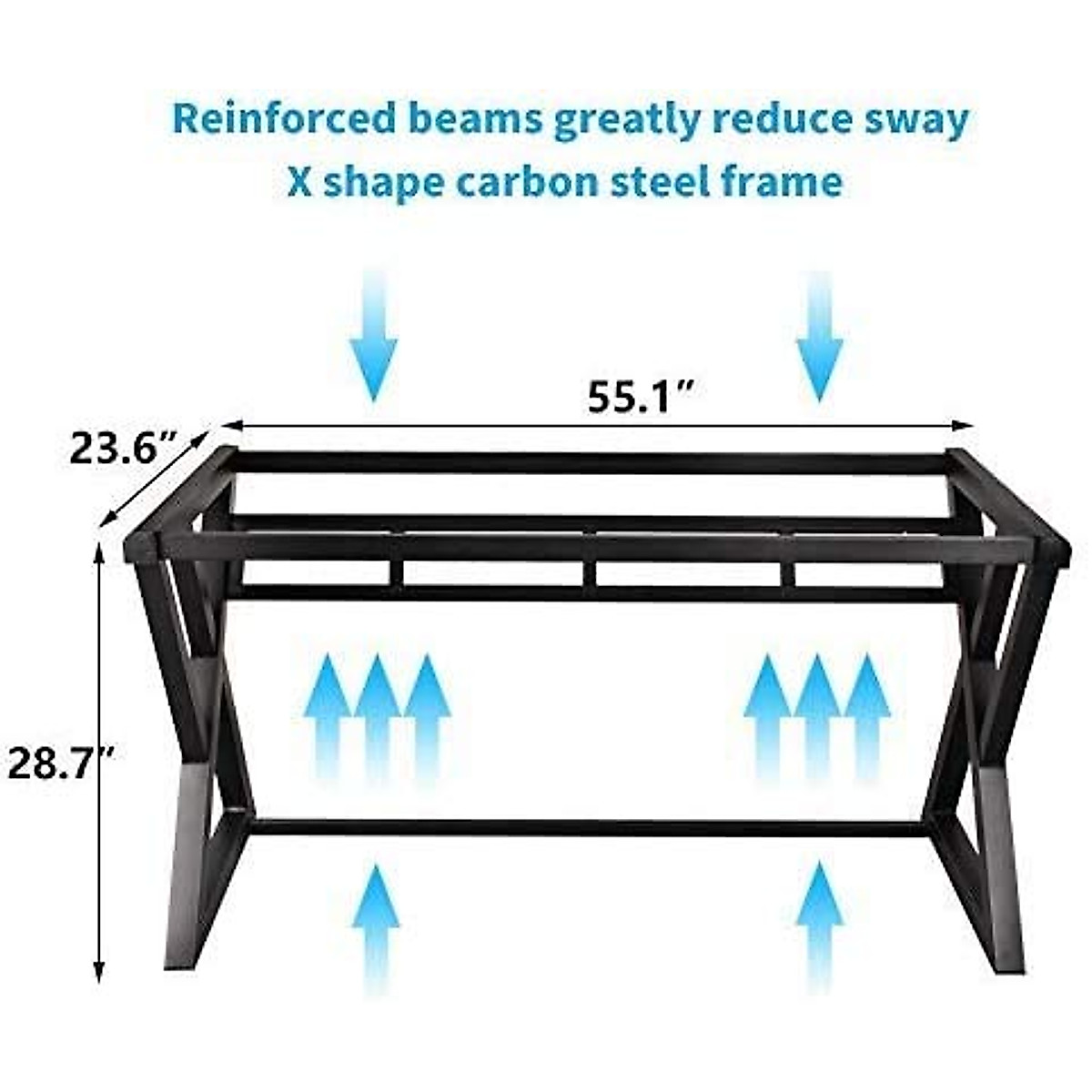 SAMERY Computer Desk & Gaming Desk, Home Office Desks 55.1 Inch- Modern Simple Writing Study Glass Computer Desk Home Office Desks Space-Saving Multipurpose Workstation with Metal Frame