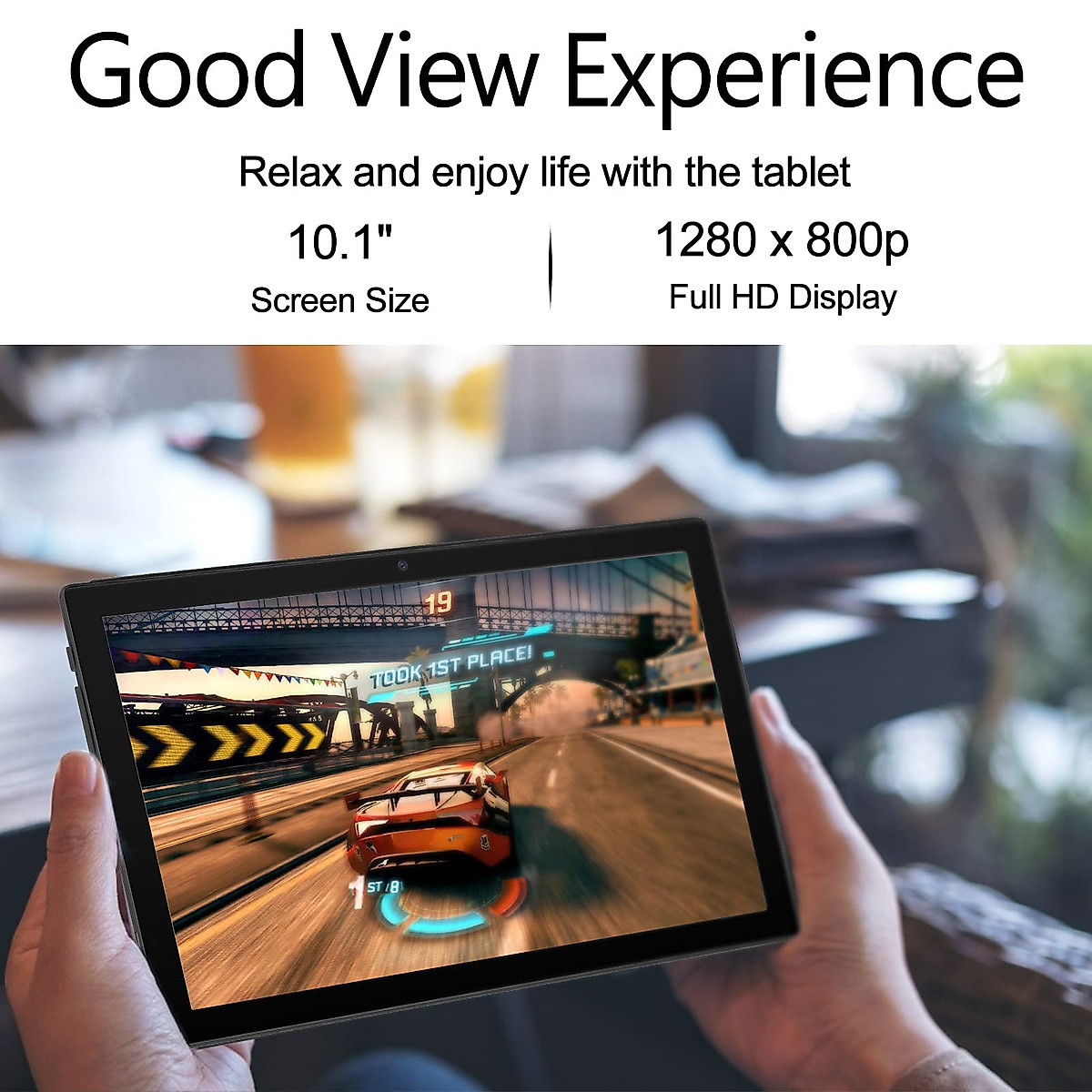 HHC Tablet 10 inch Android Tablets, 5G/2.4G WiFi Tablets with Touch Screen, Octa-Core Processor, 2GB+32GB Storage, HD IPS Display, 6000mAh Battery, Dual Cameras, GPS, Bluetooth 5.0 Black