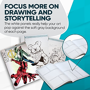 Koala Tools - Blank Comic Book, Draw-It-Yourself Comic Sketch Book with Dynamic Panels, 6.6 x 10 Inches, 28 Pages, Pack of 3