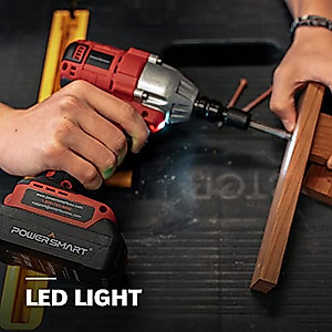 PowerSmart Brushless Cordless Impact Wrench 1/2 In. with Friction Ring, 4.0Ah 20V Battery and Fast Charger, Power Bits/Nut Drivers/Sockets Set Included