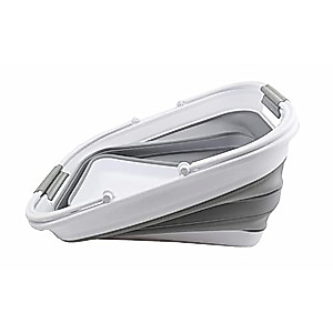 SAMMART 29L(7.6 gallon) Collapsible Tub with Handle-Portable Outdoor Picnic Basket-Space Saving Storage Container,Water capacity 24L(6.3 gallon) (1, White/Grey)