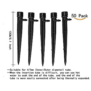 CTKcom Adjustable 360 Degree Water Flow Irrigation Drippers on Stake Emitter Drip System,Pack of 50