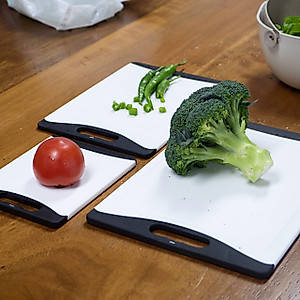 Cutting Board, Cutting Boards for Kitchen set of 3, Black Chopping Board Dishwasher safe, Easy Grip Non-slip Handle Border with Juicy Groove, Reversible, Chopping Food, Baking, Cooking Meat.