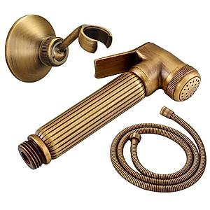 FANCUF Hand Held Bidet Spray Shower Set Copper Bidet Sprayer Lano Toilet Bidet Faucet Lavatory, lingsad-0236