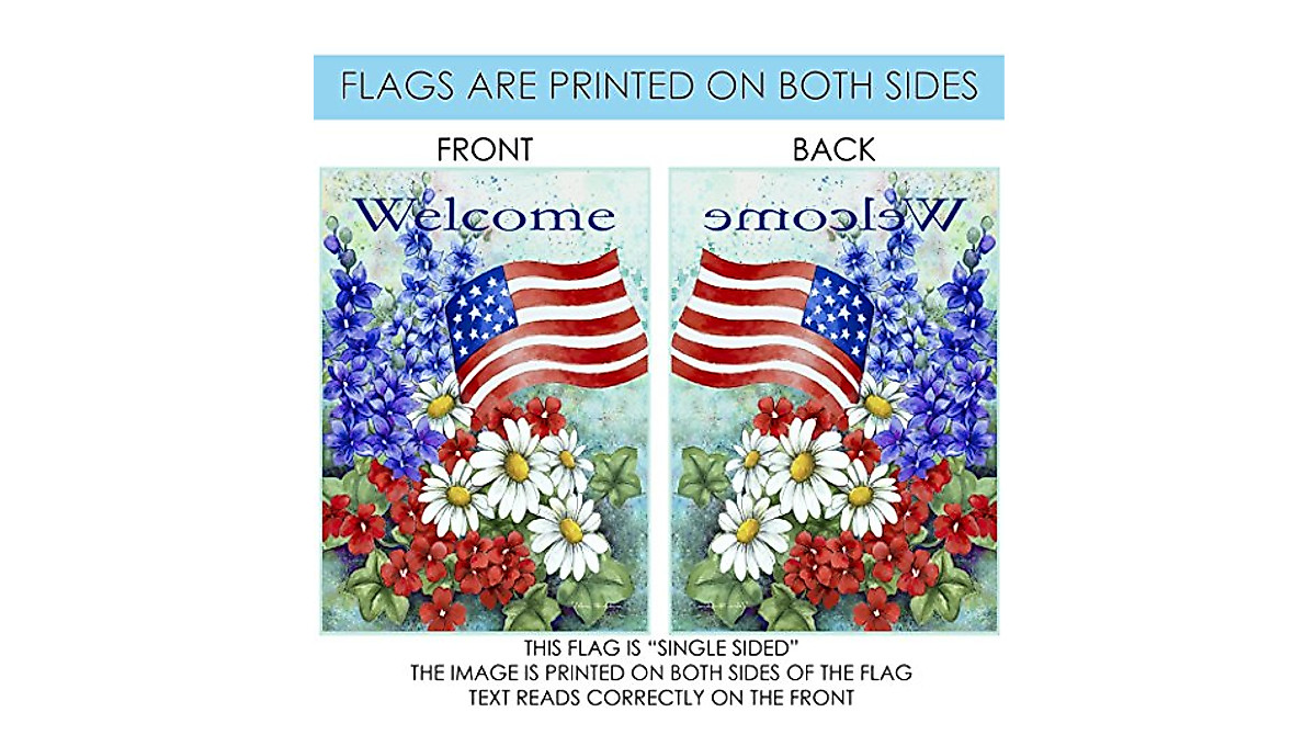 Toland Patriotic Welcome Flag 12x18 Inches - Durable Outdoor Decor