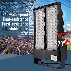 HBKSUSKT 500W LED Stadium Flood Lights Commercial Outdoor Field Lighting -Super Bright 70000 Lumen, IP65 Waterproof, 6000K Daylight, Parking lot Light, Adjustable Lighting Arena Lights