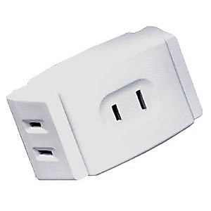 Koolatron Multi Plug Wall Outlet Extender, Mini 3 in 1 Plug for Travel, Home, Office (White)